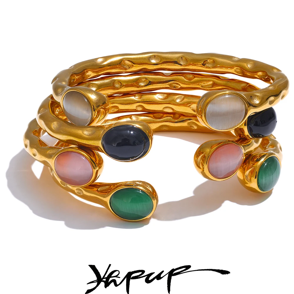 Yhpup-62mm-High-Quality-Stainless-Steel-Multicolored-Natural-Stone ...