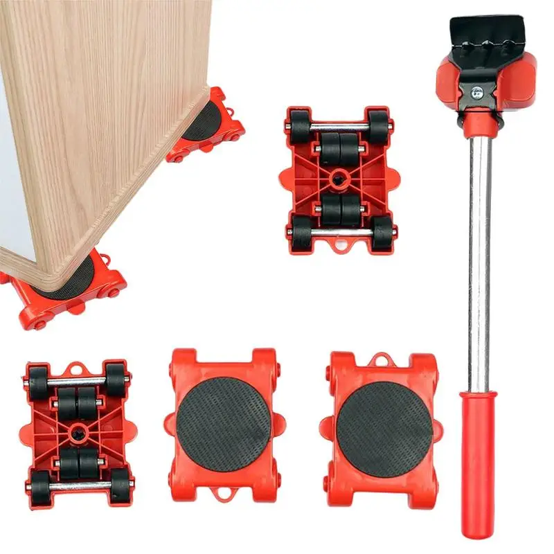 Heavy-Duty-Furniture-Dolly-4-Transport-Wheel-Sliders-And-Lifting-Lever ...