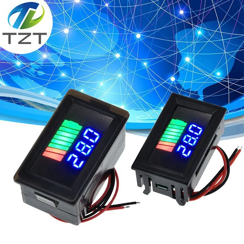 Car Battery Charge Level Indicator 12v-60v Lithium Battery Capacity ...