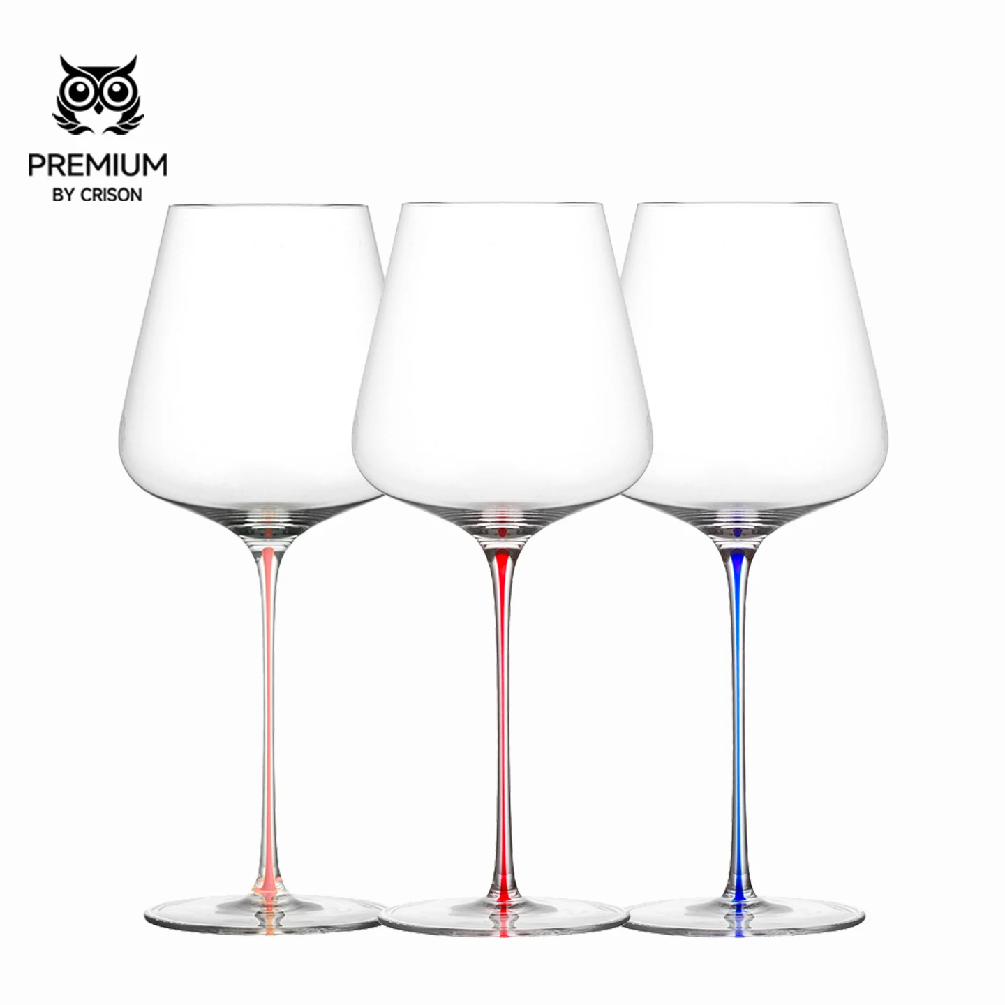 CRISON high-end red rod series large red wine glass crystal glass belly ...