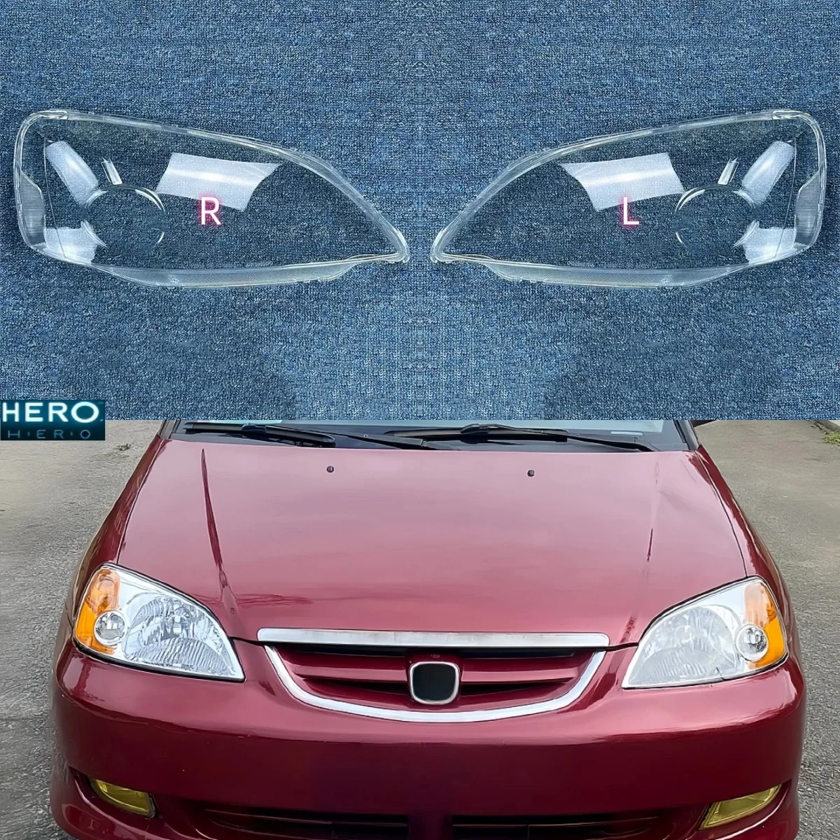For-Honda-Civic-2001-2002-2003-2004-Headlamp-Lens-Cover-Headlights ...