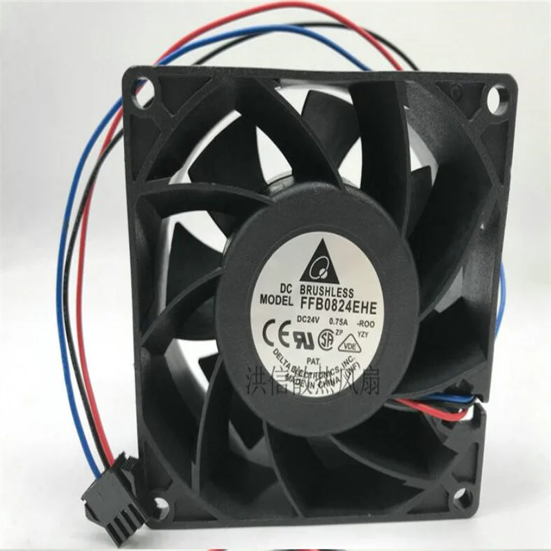 Delta FFB0824EHE 8038 24V 0.75A 8CM three-wire double-ball high-volume ...