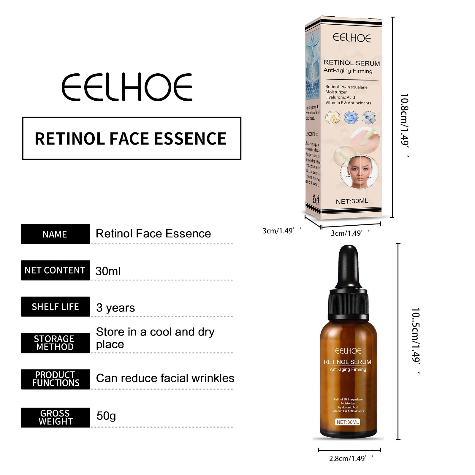 Retinol Anti Age Serum Anti-wrinkle Collagen Lifting Essence Lighten ...