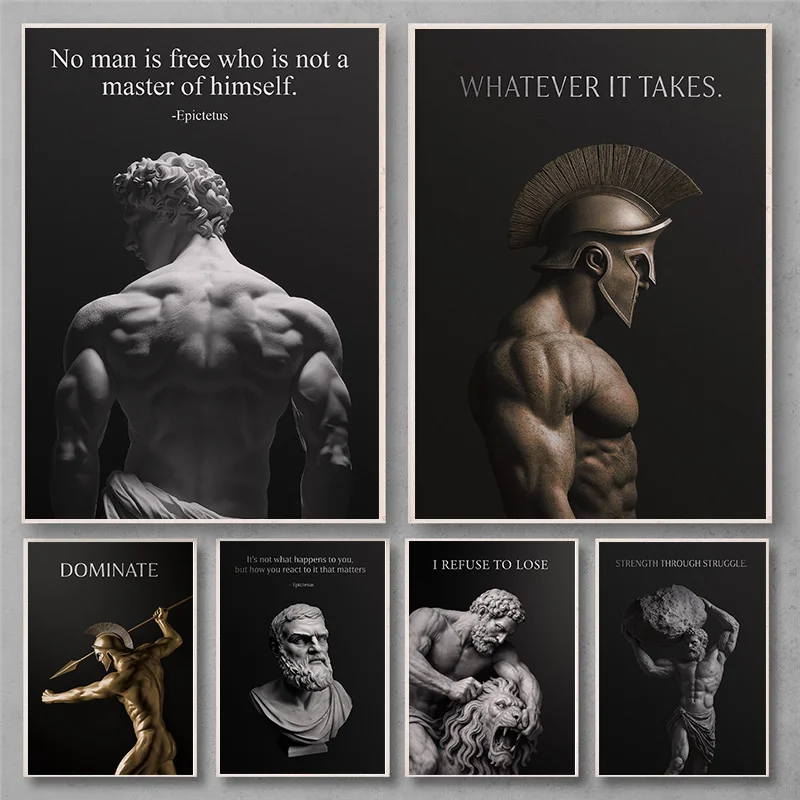 Alexander the Great Quote Motivational Wall Art Spartan Warrior Canvas ...