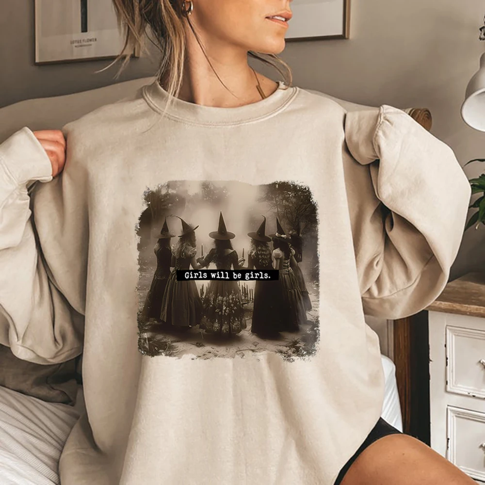 Girls Will Be Girls Witch Sweatshirt Feminist Witch Sweater Female ...