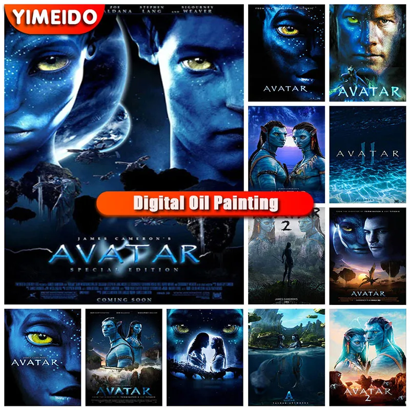 Disney Oil Painting By Numbers Avatar Cartoon Wall Art Canvas Drawing ...