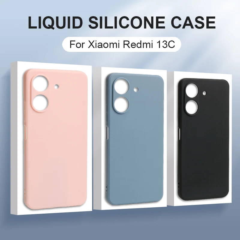 Case-for-Xiaomi-Redmi-13C-13-C-Luxury-Square-Liquid-Silicone-Phone ...