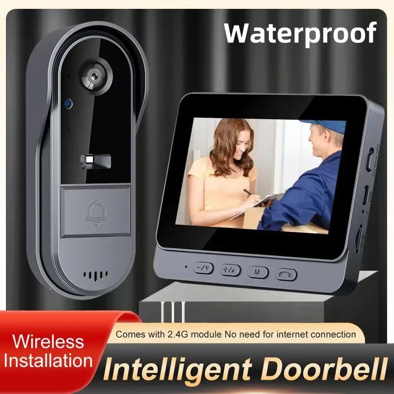 M15S-1080P-wireless-waterproof-video-doorbell-4-3-inch-IPS-screen ...