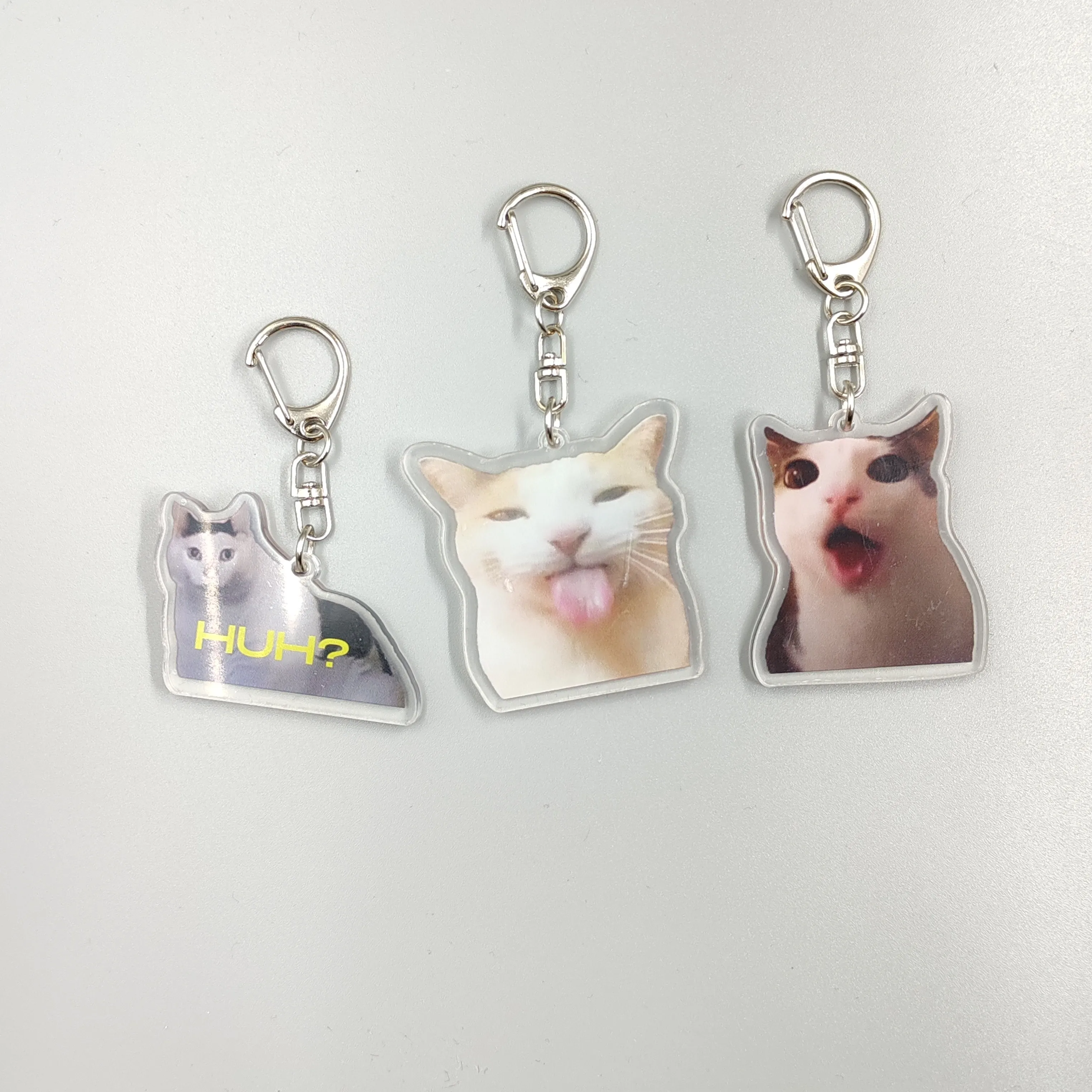 Viral Video Memes Series Of Keychains -huh Cat Confused Shocked Cat,cat ...