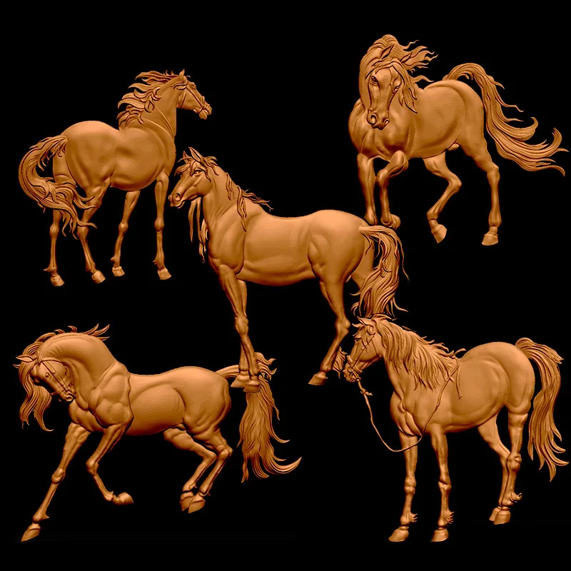 Modelo 3D de caballo en relieve en formato STL para enrutador CNC ...