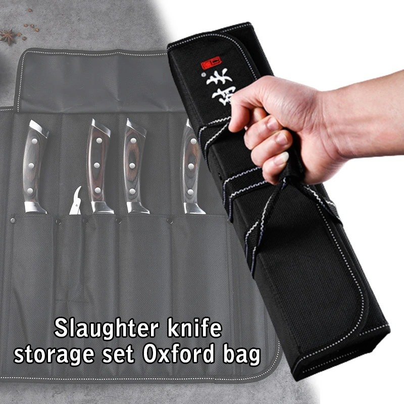 Foldable Black Oxford Chef Knife Storage Bag Universal Portable Chef ...