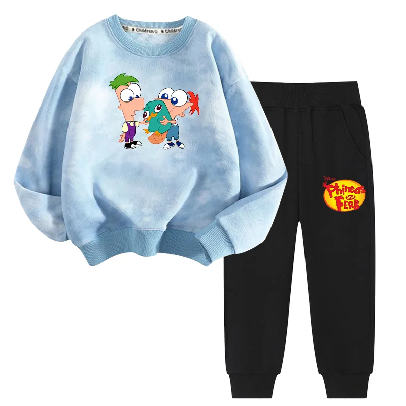 Phineas And Ferb Sweatshirt Pants Set Autumn Baby Boys Girls Long ...