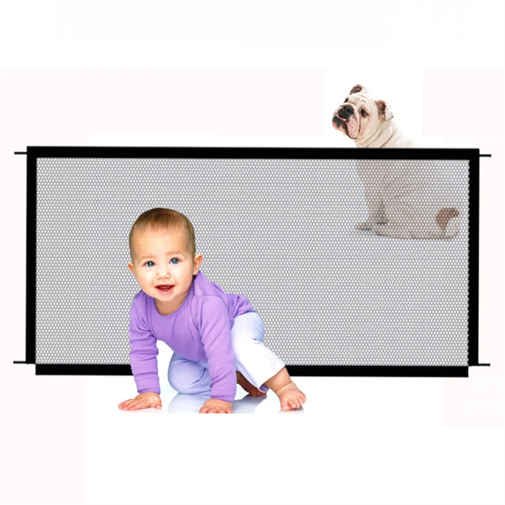 Dog-Safety-Gate-Pet-Safe-Mesh-Fence-Portable-Folding-Baby-Safety-Gate ...