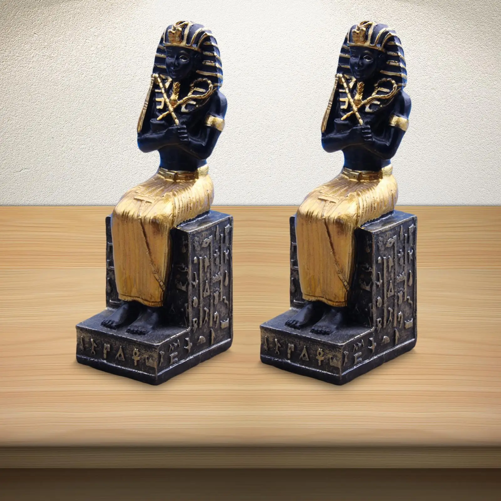 2x-Egyptian-Pharaoh-Figurine-Sculpture-Art-Crafts-for-Desktop-Home ...