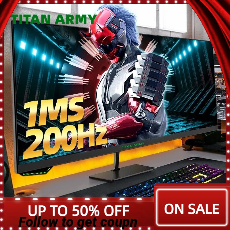 TITAN ARMY 23.3 inch 2k200hz monitor 21:9 mini fish screen 1ms ...
