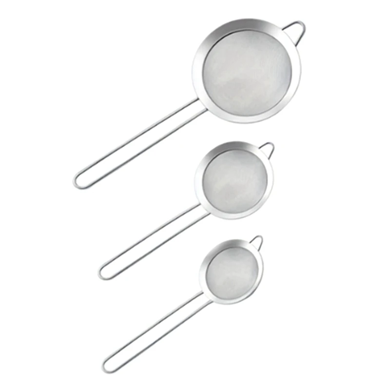 3Pcs-Stainless-Steel-Fine-Mesh-Food-Filter-For-Baking-Sifting-Flour ...