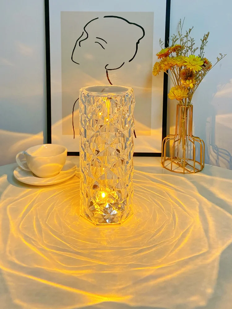 Rose-petal-desk-lamp-desktop-atmosphere-lamp-bar-diamond-light-effect ...