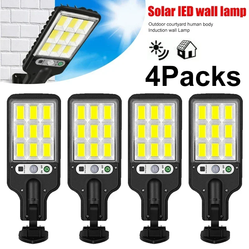 1/2/4PCS 108 COB Sensor Street 3 Light Modes Outdoor Waterproof ...