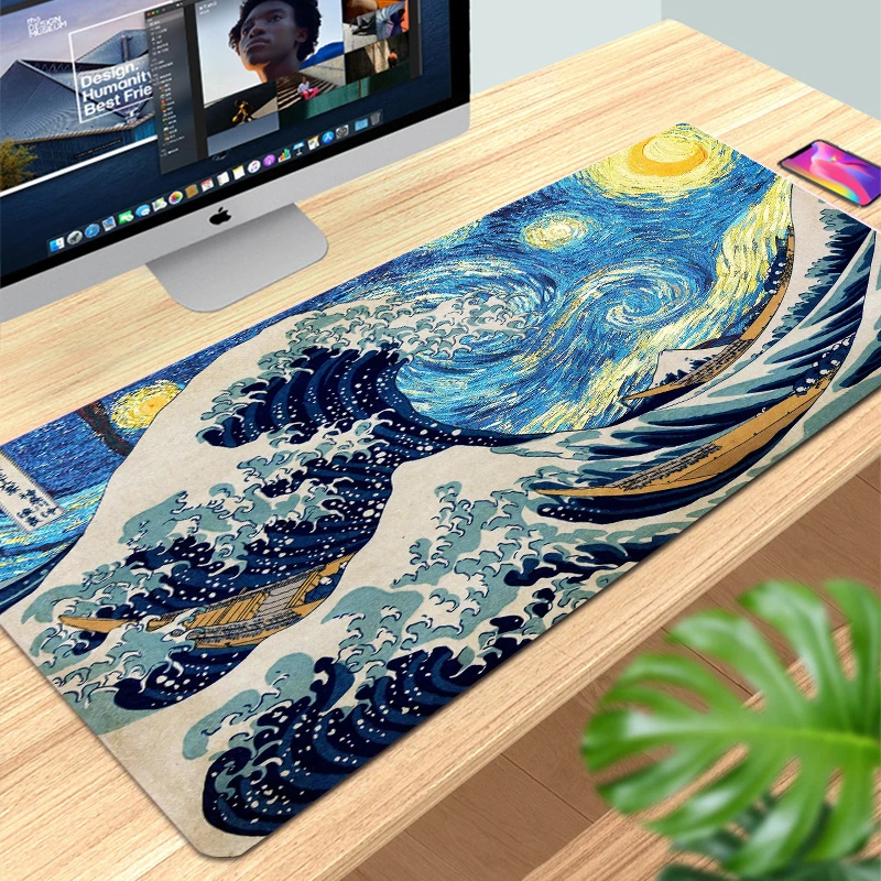 Mouse Pad Great Wave | Kanagawa Wave Mousepad | Table Desk Mat Carpet ...