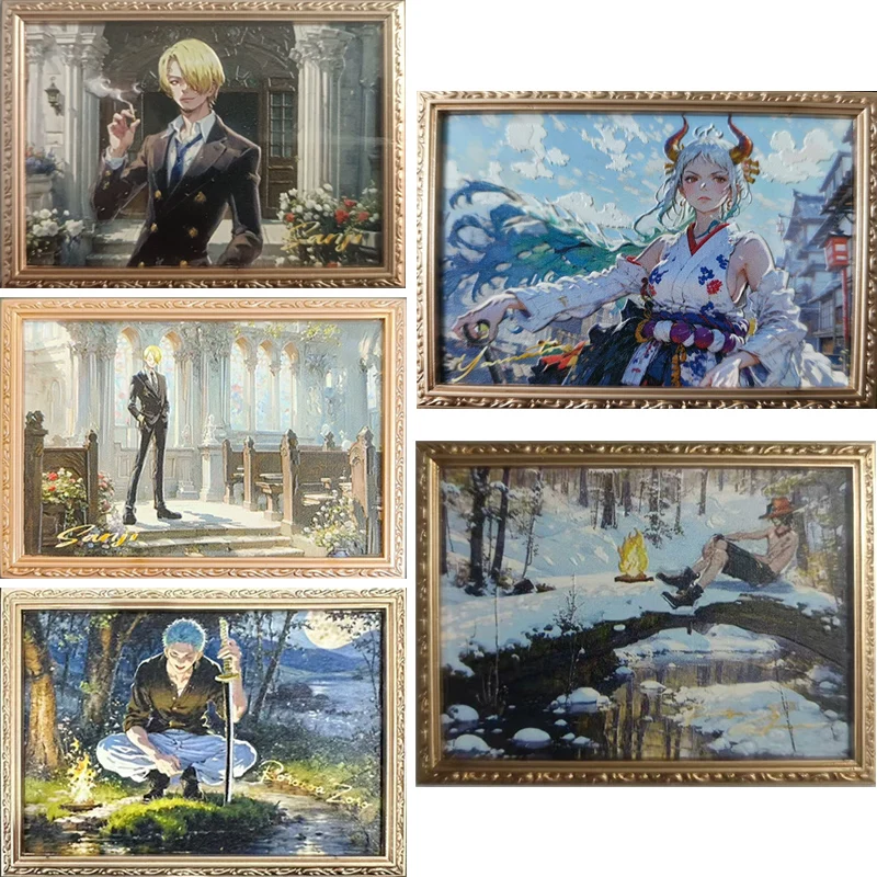 Anime-ONE-PIECE-Oil-painting-style-rare-collection-card-Nami-Portgas-D ...