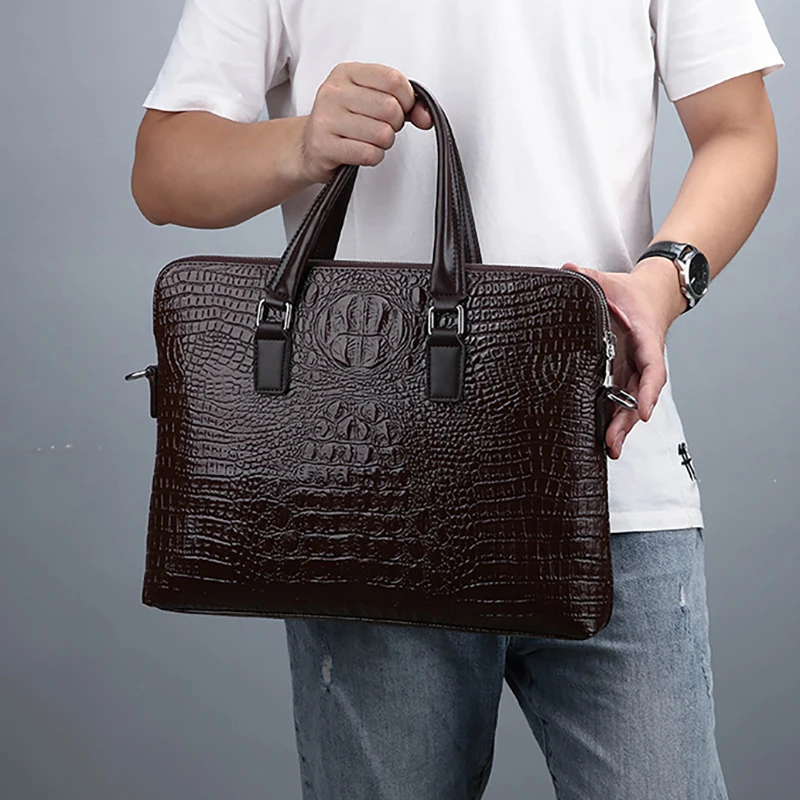 TopFight-PULeather-Crocodile-Briefcase-Messenger-Computer-Laptop ...