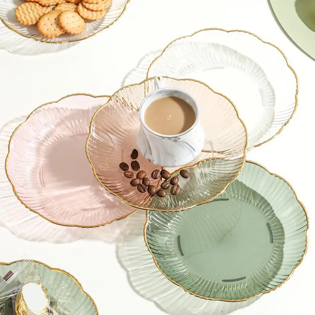 Dessert-Plate-Golden-Edge-Stackable-Snacks-Serving-Platter-Unbreakable ...