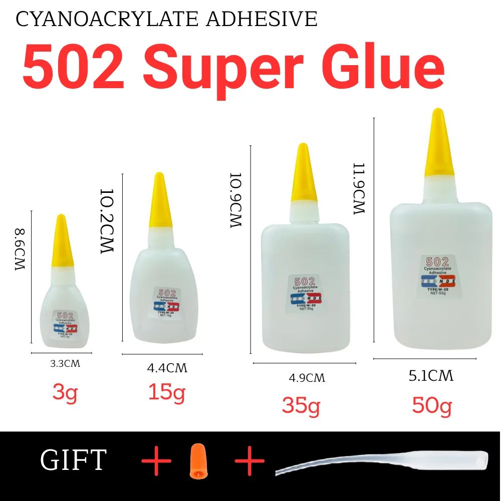 502 Super Glue Cyanoacrylate Quick Dry Adhesive for Ceramic Metal Wood ...