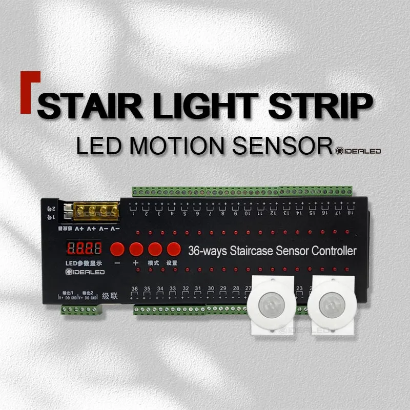 Motion-Sensor-Light-Strip-36-Channel-LED-Controller-Stair-Light-Indoor ...