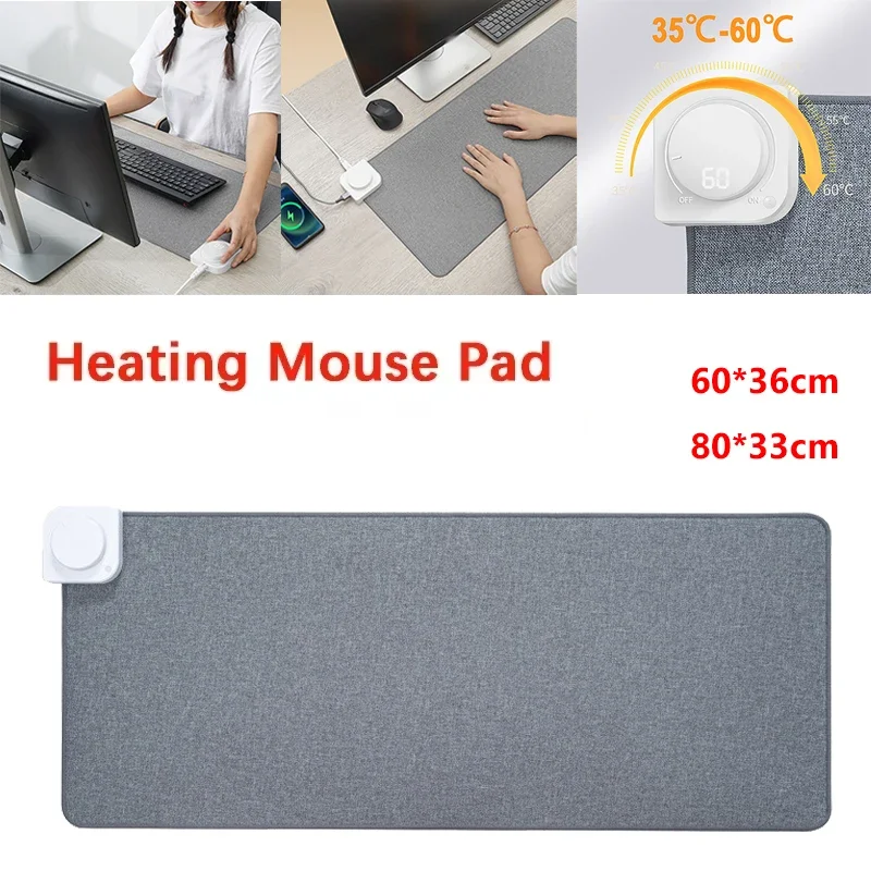 Electric Heat Mouse Pad Display Temperature Heating Mouse Pad Table Mat ...