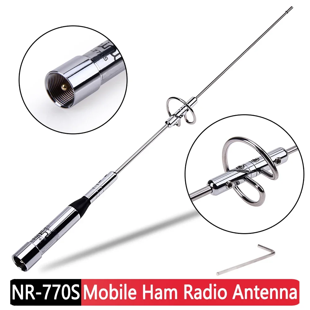 NR-770S Dual Band VHF/UHF Car Mobile Ham Radio Antenna 145/435MHz High ...