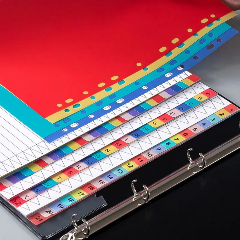 3 Ring Binder Tabs Colorful Plastic Page Dividers - 20 Piece Set For ...