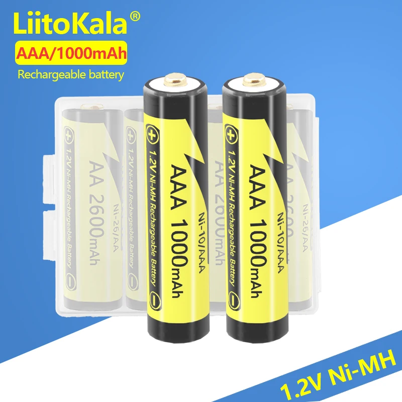 1-15PCS LiitoKala Ni-10/AAA 1.2V 1000mAh Ni-MH Rechargeable Battery For ...