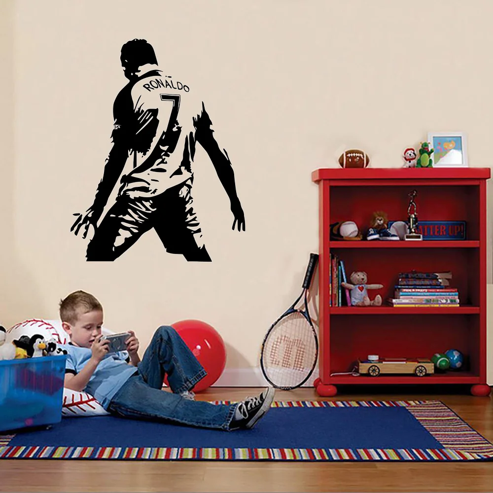 Football-Cristiano-Ronaldo-Vinyl-Wall-Sticker-Soccer-Athlete-Ronaldo ...