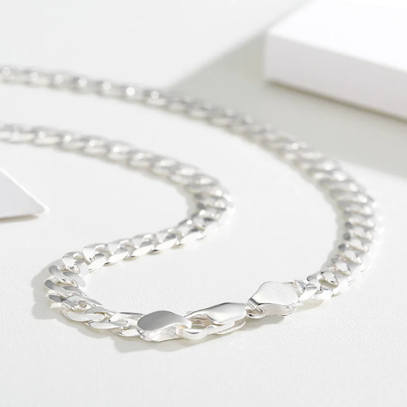 Corrente curb ultrafina de prata esterlina 925, 45cm 80cm, feminino ...
