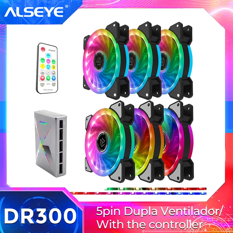 ALSEYE-RGB-120mm-5pin-Dual-Aura-PC-Remote-Controller-Computer-Cooling ...