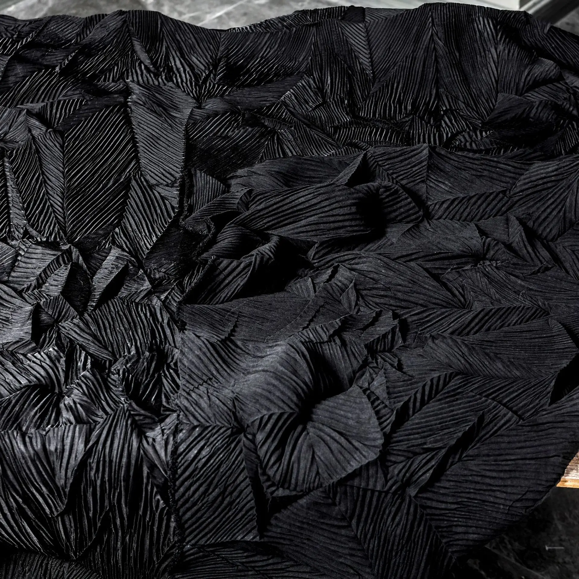 Black-Stiff-Pleated-Fabric-DIY-Art-Painting-Wedding-Decor-Skirt-Dress ...