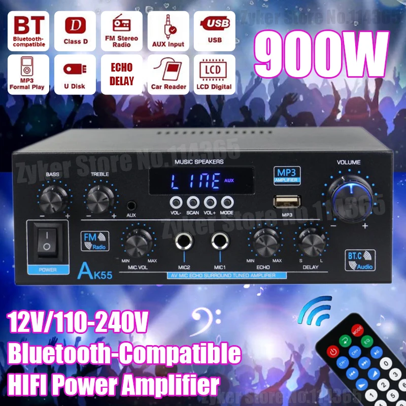 AK55-AK45-AK35-Bluetooth-Digital-Amplifiers-2-Channel-HiFi-Stereo-Sound ...