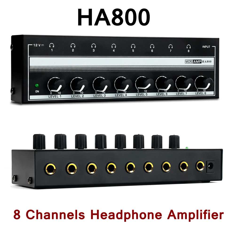 Ha800 Stereo Headphone Amplifier 8 Channels Audio Interface Ultra Low ...