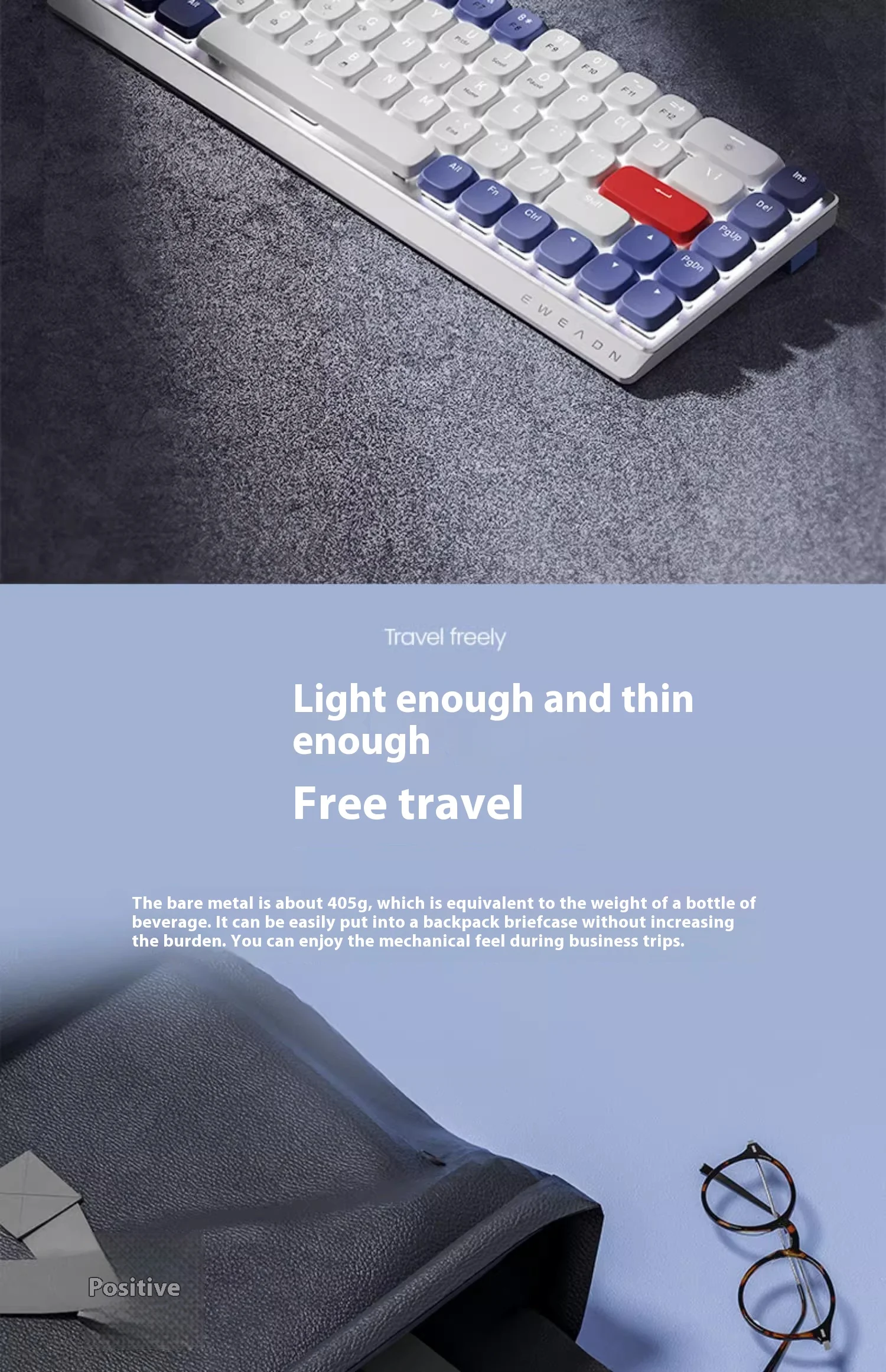 EWEADN MK68 Low Profile 70% Wireless Bluetooth Mechanical Keyboard ...