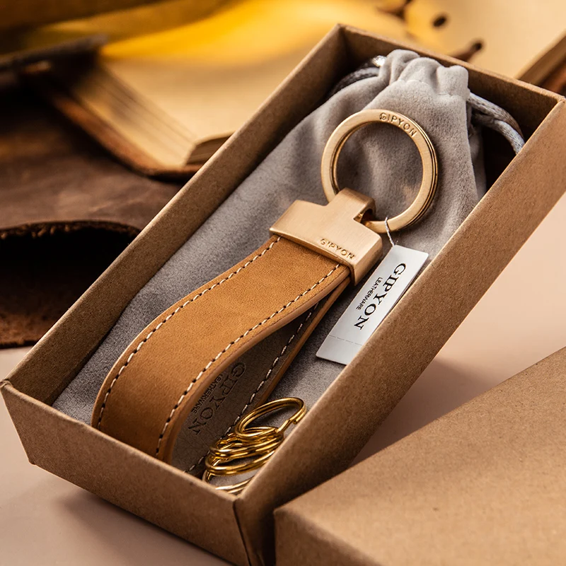 Exquisite-High-grade-Handle-Rope-Cowhide-Simple-Key-Chain-Pendant ...