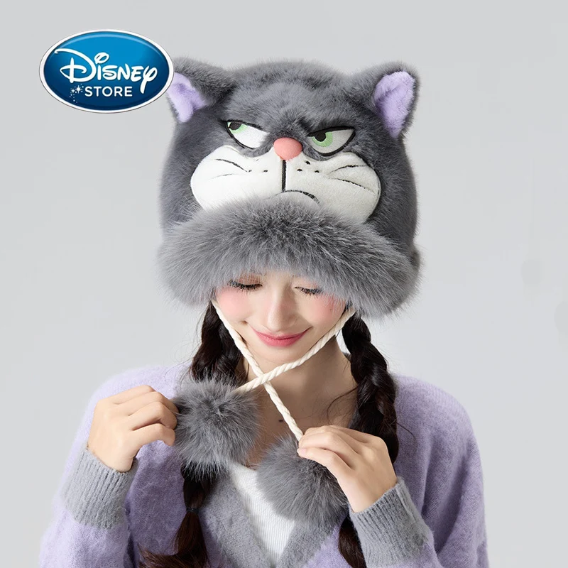 Disney-Lucifer-Plush-Hat-Winter-Women-Cute-Cartoon-Warm-Hat-With-Plush ...