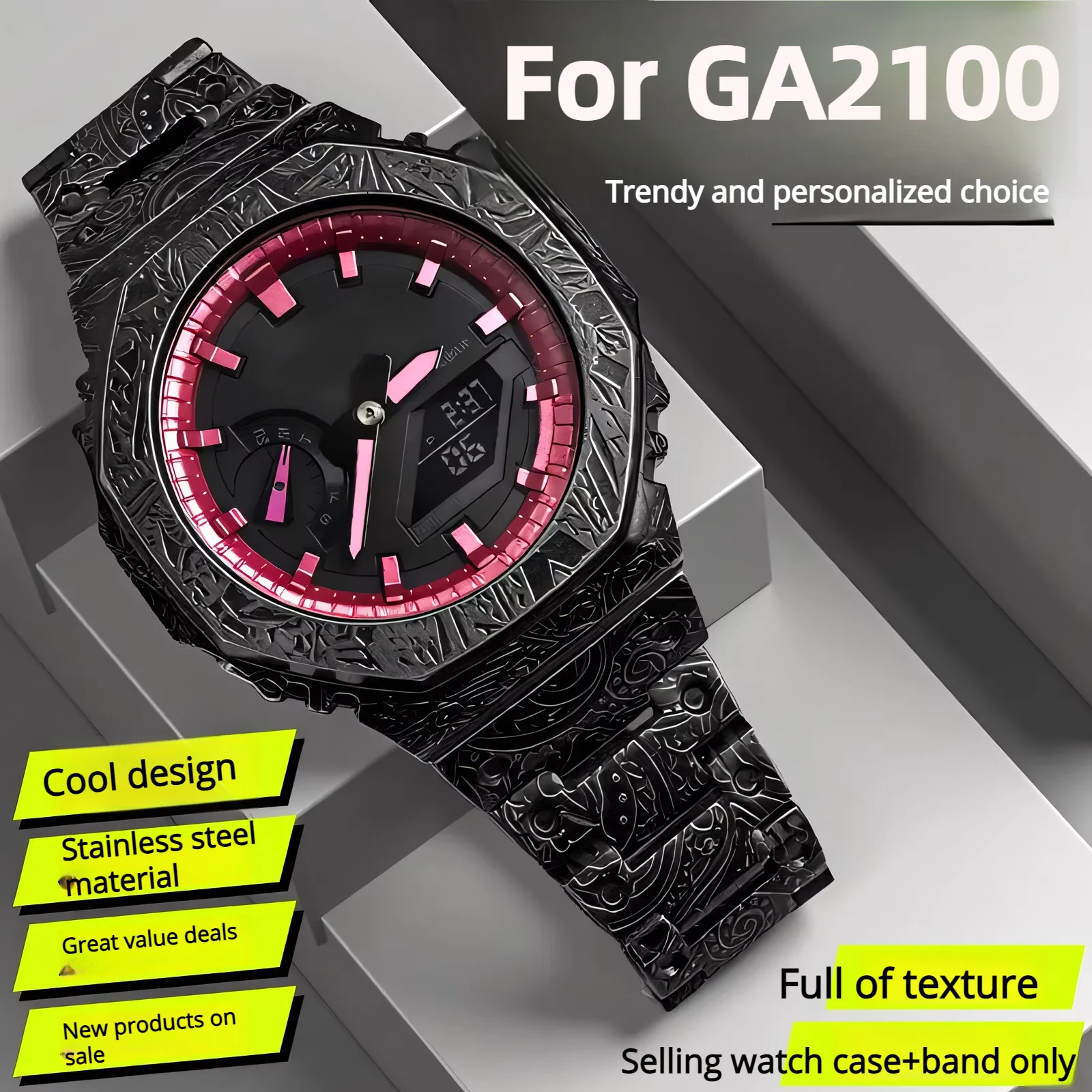 GA2100 Mod kit stainless steel case strap For Casio G-SHOCK GA-2100/ ...