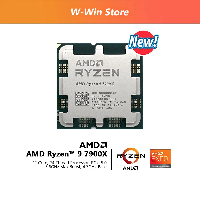 NEW-AMD-Ryzen-9-7900X-R9-7900X-4-7GHz-12-Core-24-Thread-CPU-Processor ...