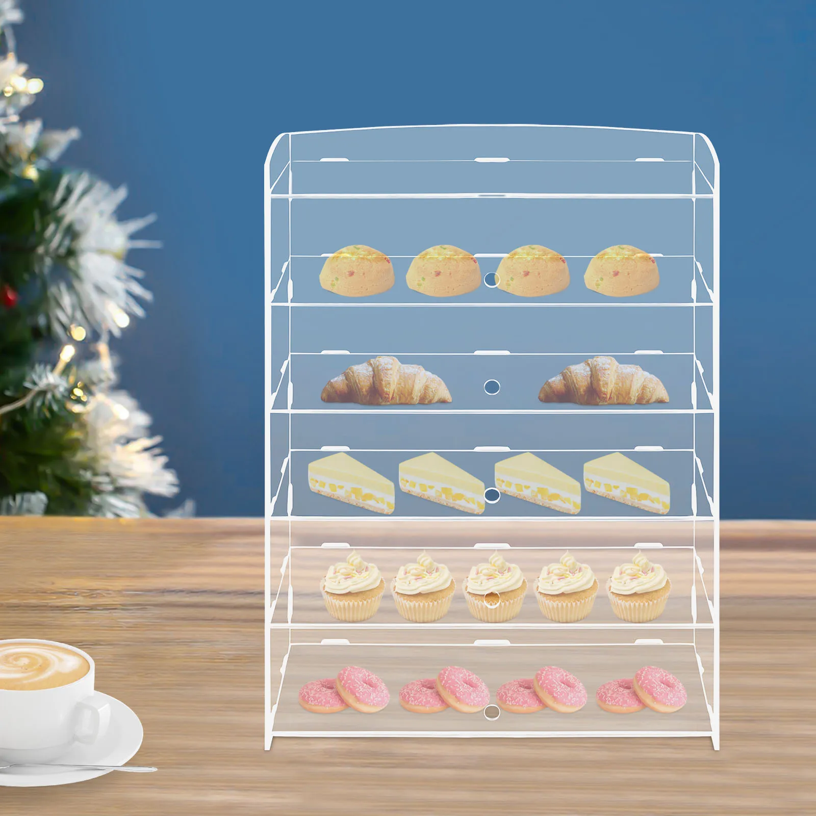5-Tier Clear Acrylic Display Case for Bakery Pastries, Modern ...