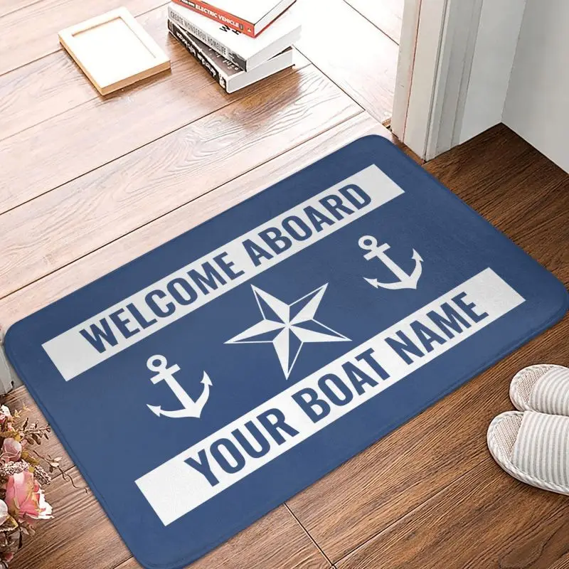 Welcome Aboard Nautical Boat Front Door Mat Anti-Slip Outdoor Absorbent ...