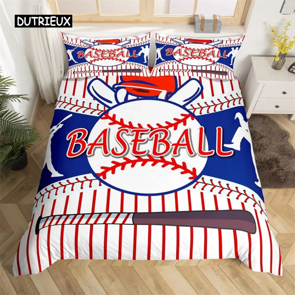 Baseball-Duvet-Cover-Polyester-Sports-Theme-Bedding-Set-King-Baseball ...