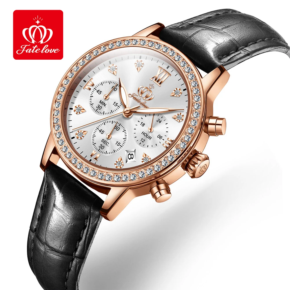 Fate-Love-881-Luxury-Quartz-Watch-For-Women-Waterproof-Luminous-Leather ...