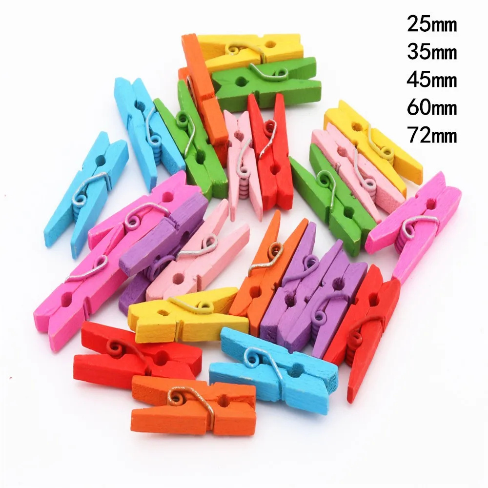 Color Mini Wooden Photo Clothe Paper Peg Clothespin Craft Clips Photo ...