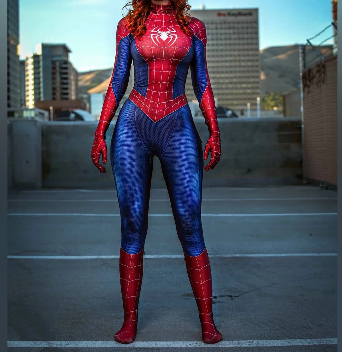 Spiderwoman Cosplay Costume Adults Kids Printed Female Spider Superhero ...