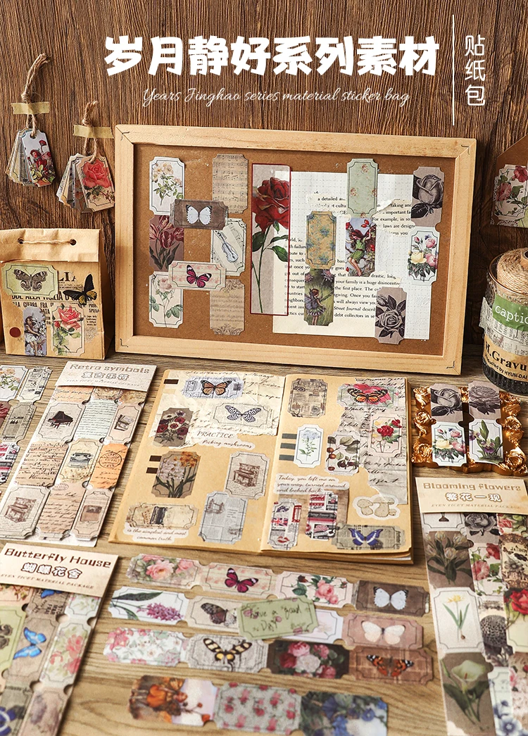 STICKER SCRAPBOOKING,1--Autocollant Kawaii rétro fleur fée déchet ...